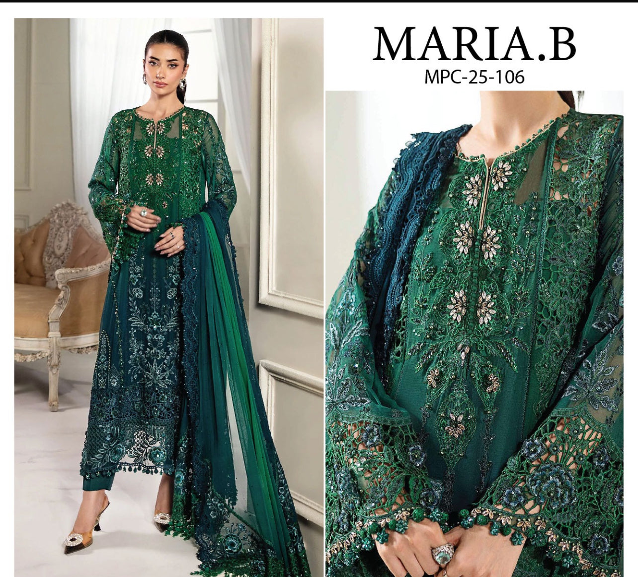 Same as Maria B formal 3pc suit chiffon Advance Booking & Advance paym ...